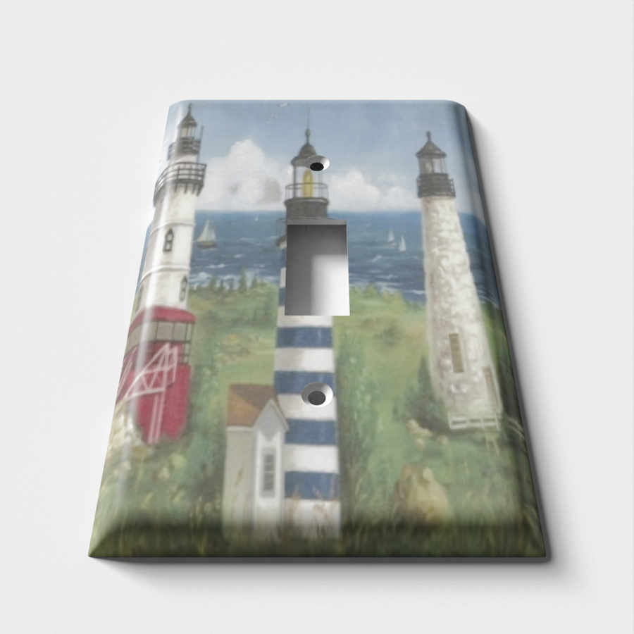 Lighthouse / Sailboat Decorative Light Switch Plate Cover - Snazzy Switch