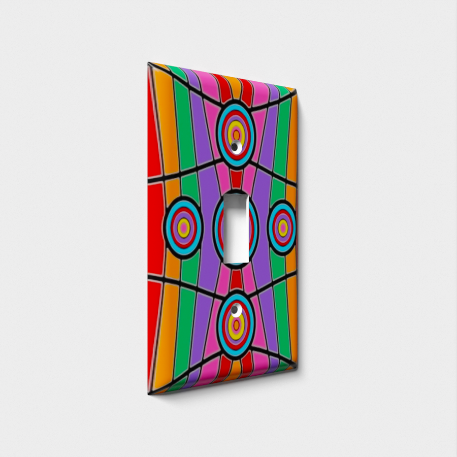 Retro Colors Decorative Light Switch Plate Cover - Snazzy Switch