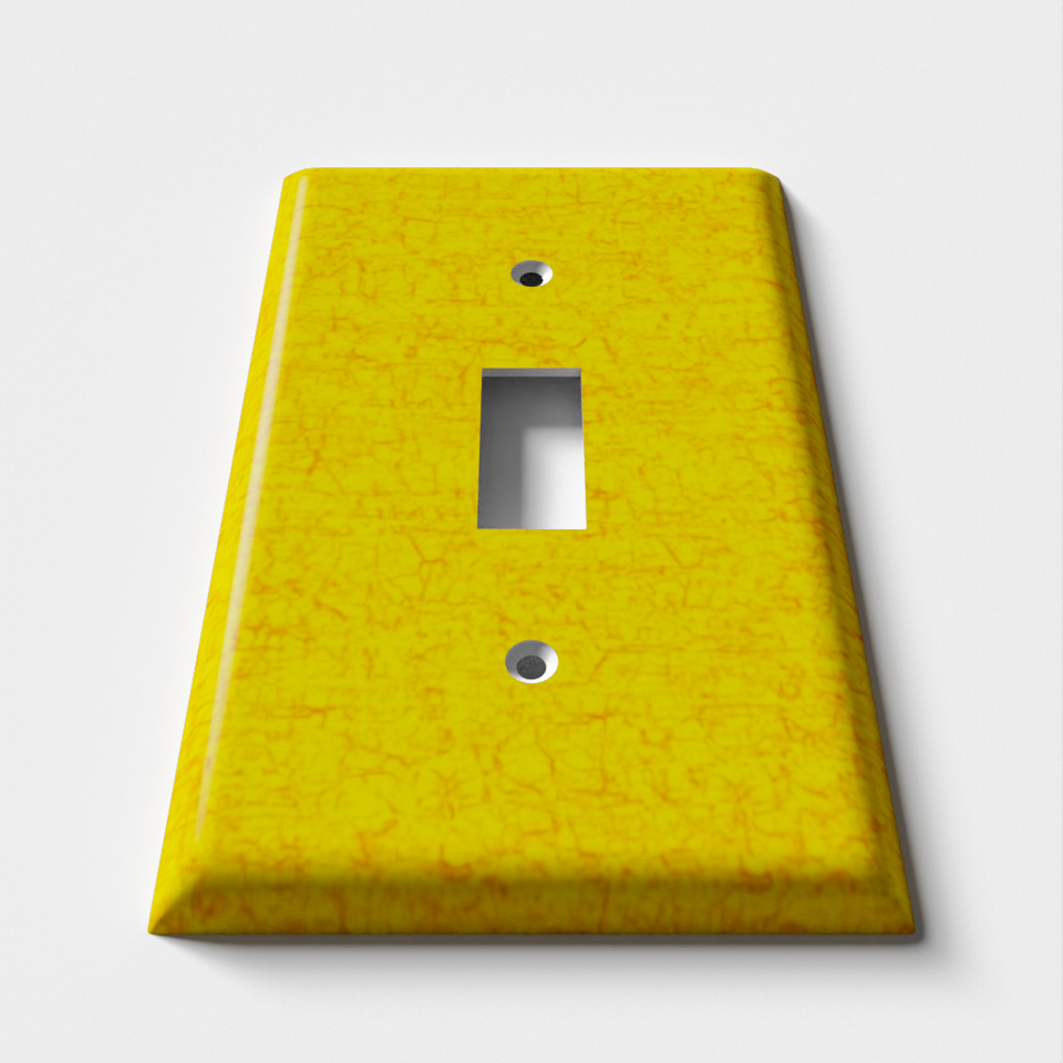 Cracked Yellow Decorative Light Switch Plate Cover - Snazzy Switch