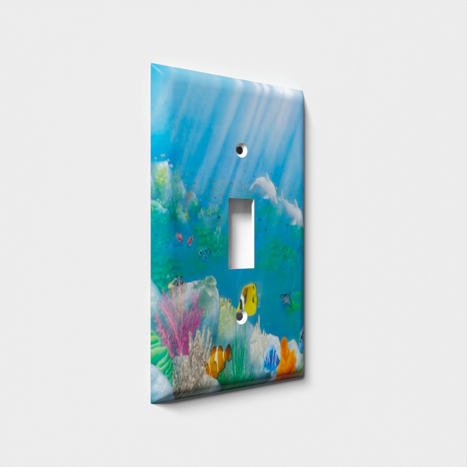 Fish In The Deep Blue Decorative Light Switch Plate Cover - Snazzy Switch