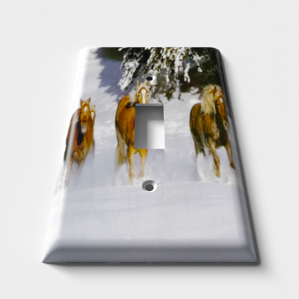 Horse Gathering Decorative Light Switch Plate Cover - Snazzy Switch