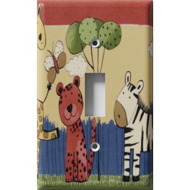 Animal Birthday Party Decorative Light Switch Plate Cover - Snazzy Switch