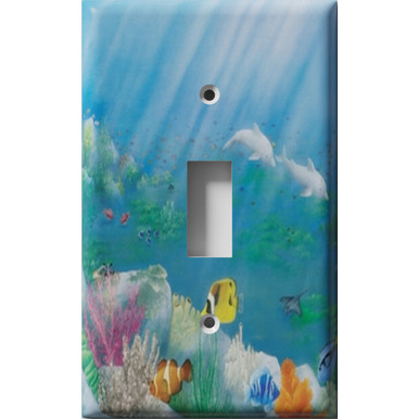 Fish In The Deep Blue Decorative Light Switch Plate Cover - Snazzy Switch