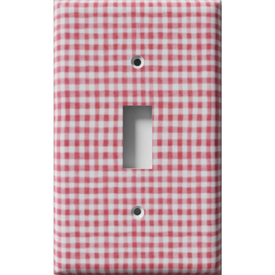 Red Gingham Decorative Light Switch Plate Cover - Snazzy Switch