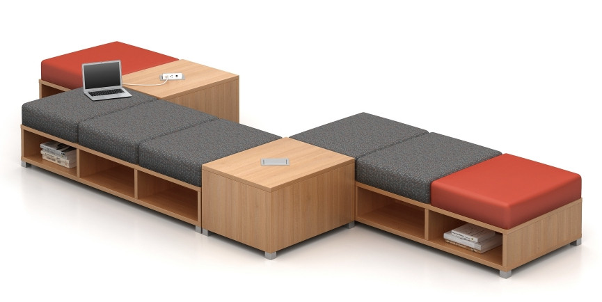 Modern Lobby Two-Seater Bench | OfficeChairsUSA