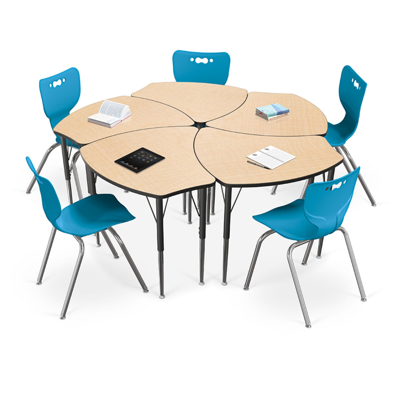 MooreCo Economy Shapes Height Adjustable Student Desk Work Pod