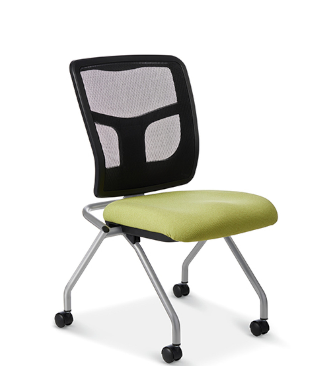 OM YS70N Rolling Folding Chair – Flip-Up Seat Nesting Style