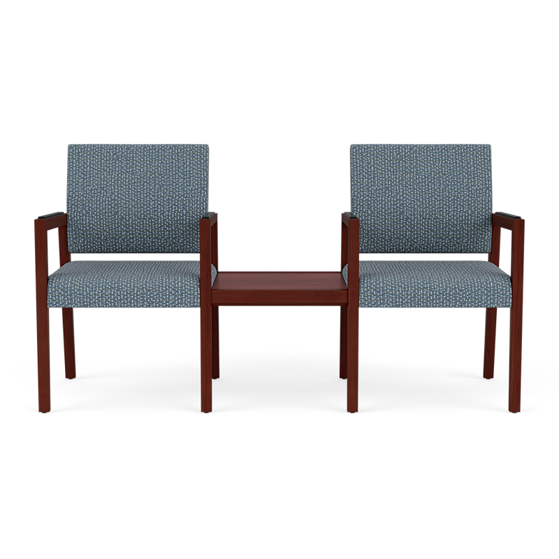 Lesro Brooklyn Wood Two Chair Modular with Connecting Center Table ...
