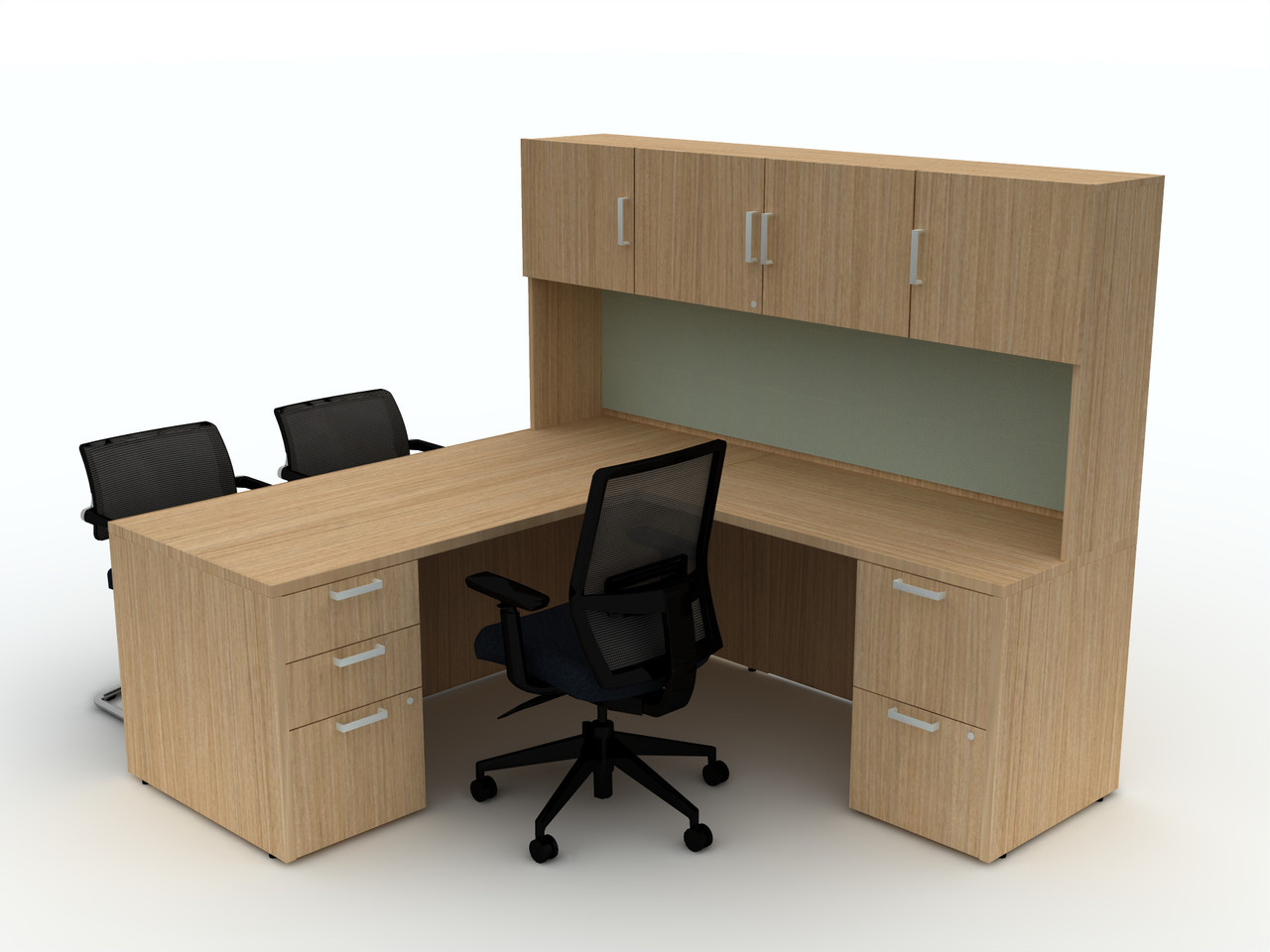 Office l desk with hutch store
