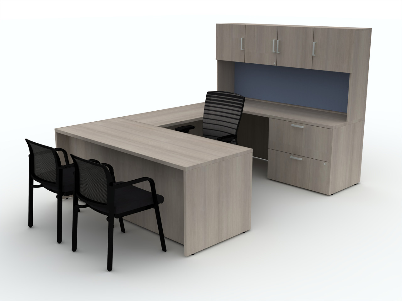 U-Shaped Office Desk with Optional Hutch | OfficeChairsUSA