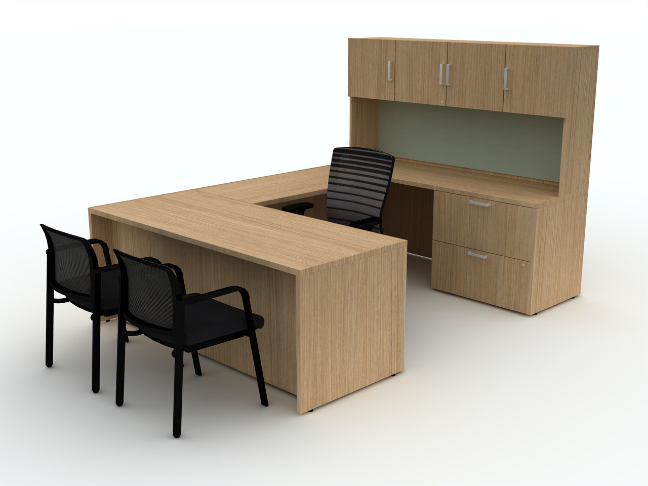 U-Shaped Office Desk with Optional Hutch | OfficeChairsUSA
