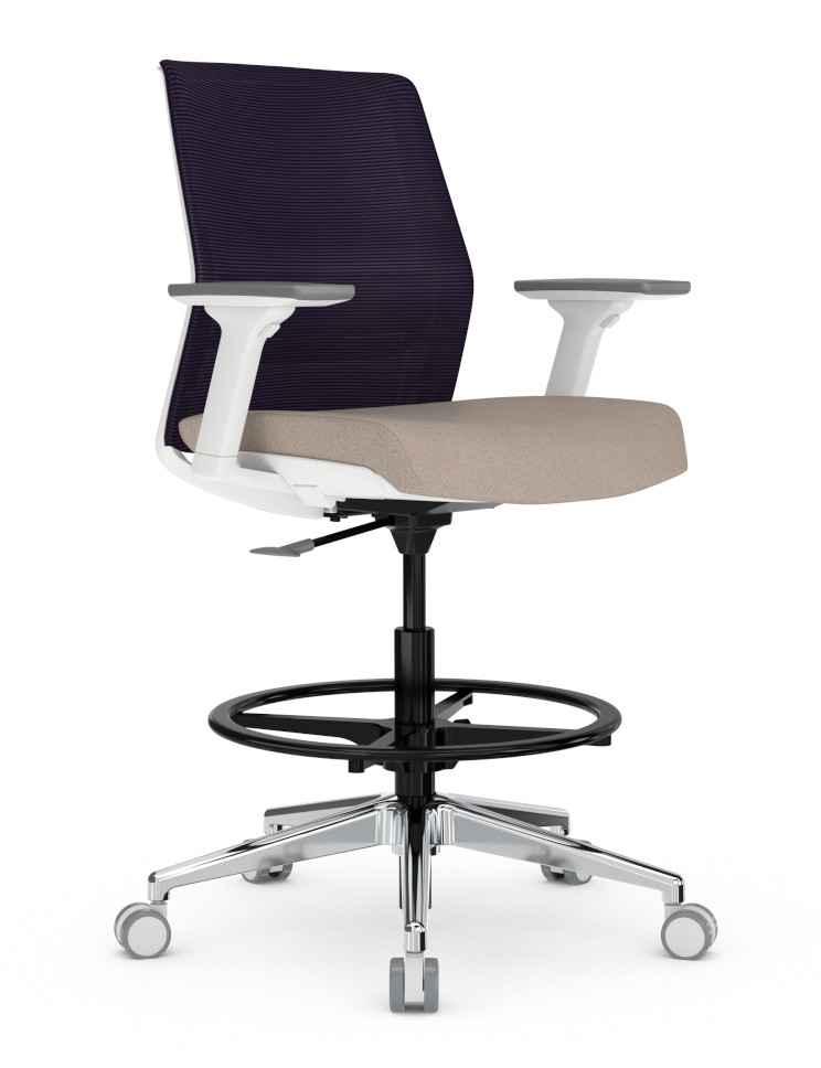 Zilo White Frame Stool | OfficeChairsUSA