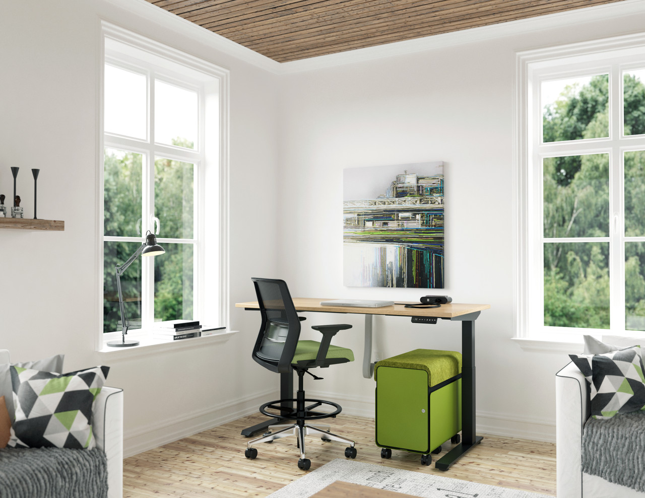 Zilo Black Frame Stool | OfficeChairsUSA