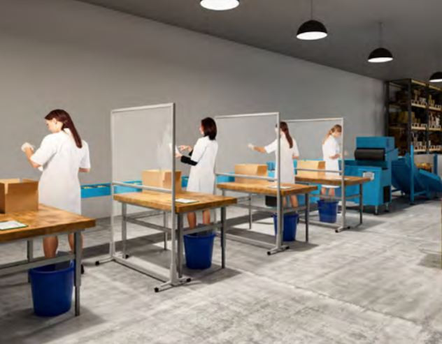 Freestanding Acrylic Divider Screen | OfficeChairsUSA