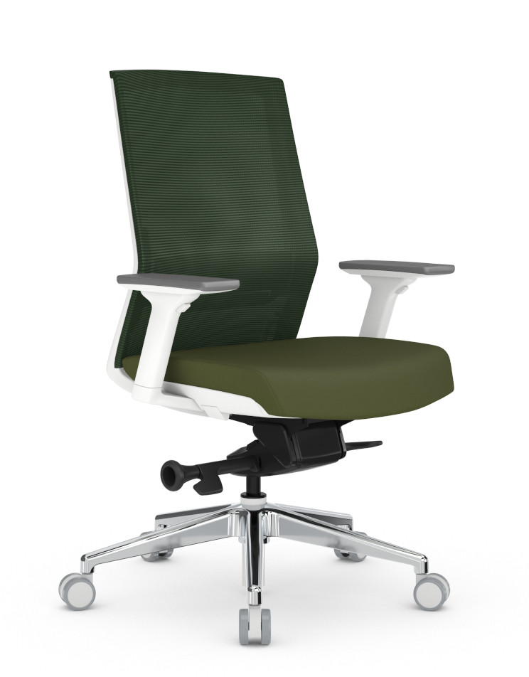 Zilo Grey Mesh White Frame Conference Task Chair | OfficeChairsUSA