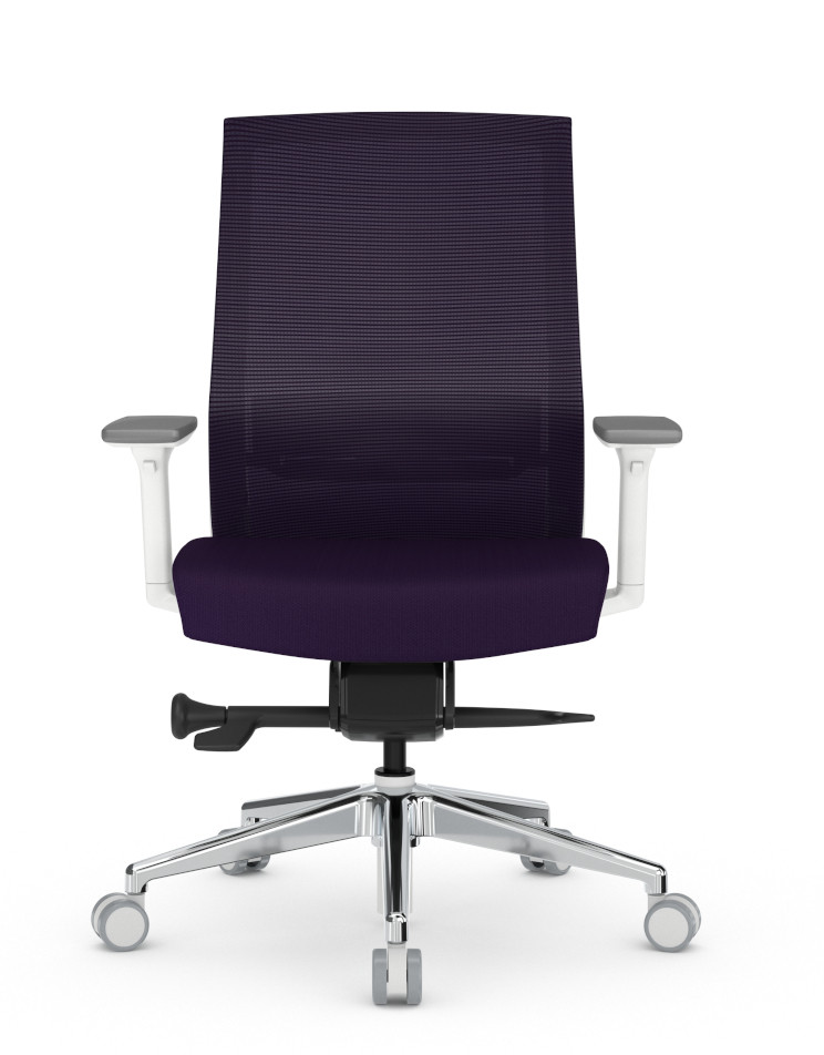 Zilo Grey Mesh White Frame Conference Task Chair | OfficeChairsUSA