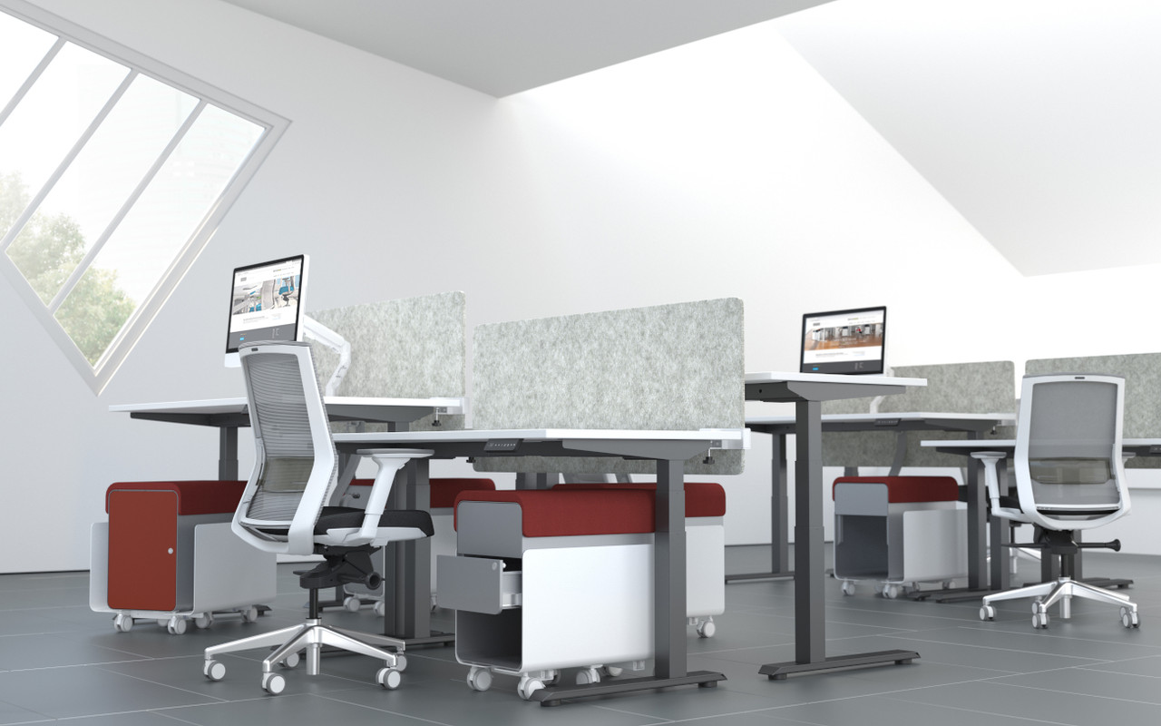 Zilo Grey Mesh White Frame Conference Task Chair | OfficeChairsUSA