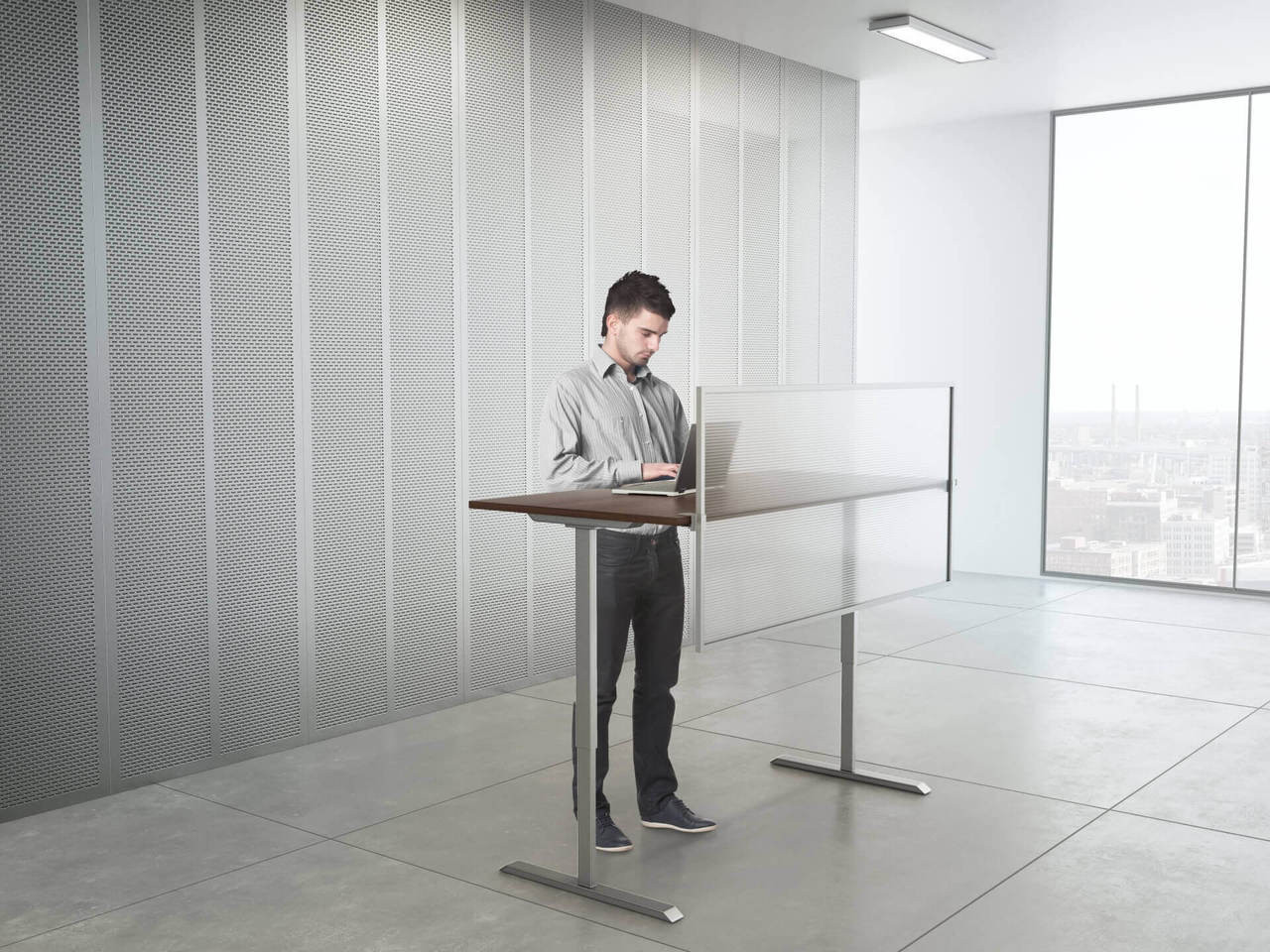 OBEX Desk Mount Polycarbonate Split Screen Privacy Panels | Officechairsusa