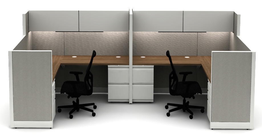 Hon Accelerate Fixed Height L- Stations with Metal Overhead Storage 2 ...