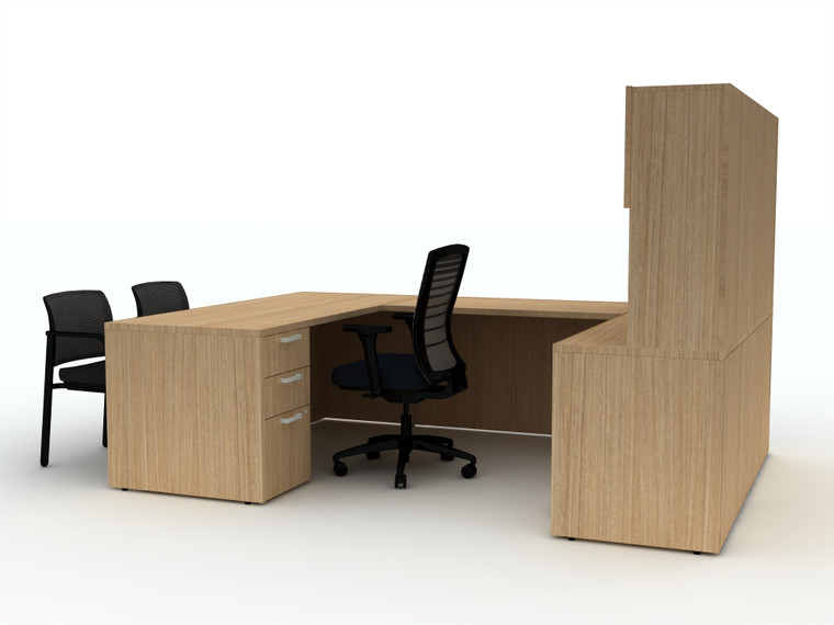 U-Shaped Office Desk with Optional Hutch | OfficeChairsUSA