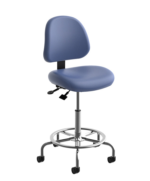 HealtHcentric Lab C24: Adjustable Lab Stool with Backrest