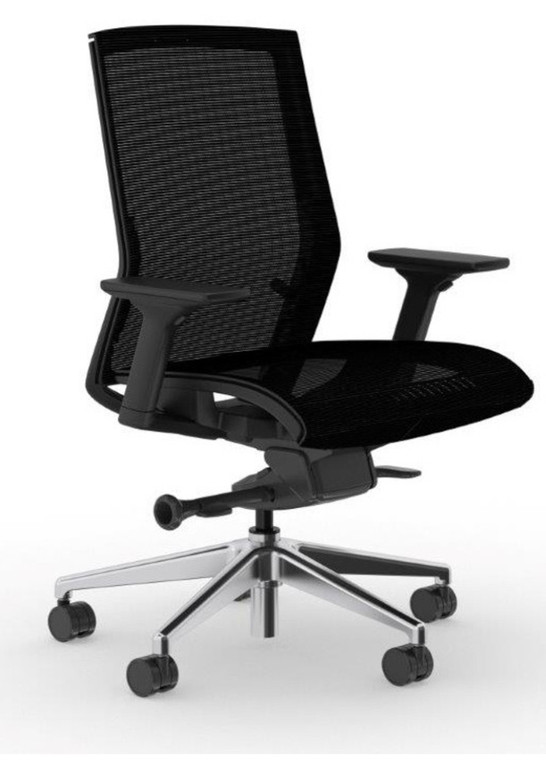 AMQ Zilo Black Frame and Mesh Seat Conference Task Chair | OfficeChairsUSA