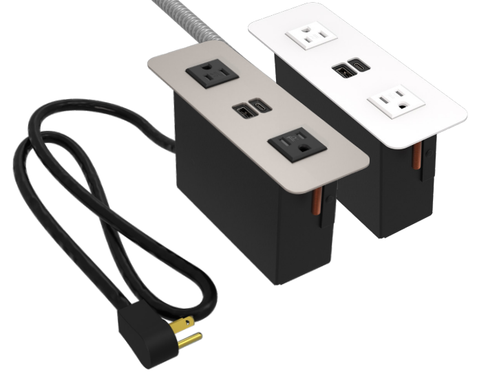 ECA Cove Corded Series: Surface-Mounted Inset Power Outlet