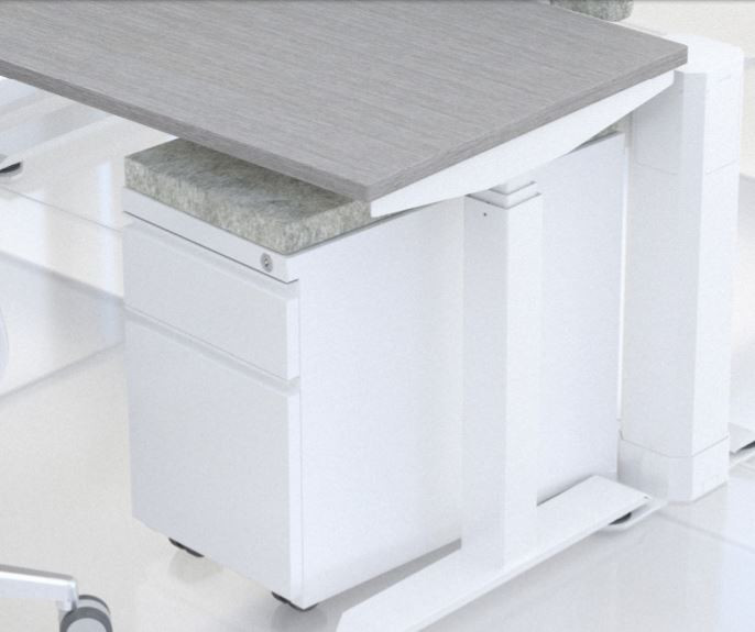 AMQ Office Pedestal | Mobile Pedestal with Cushion Top