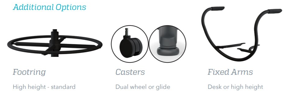 Cramer Helix Med-Tech Stool | Tall Lab Chair - 300lb Capacity