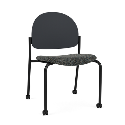 Lesro Chat Healthcare Armless Guest Chair with Poly Back | OfficeChairsUSA