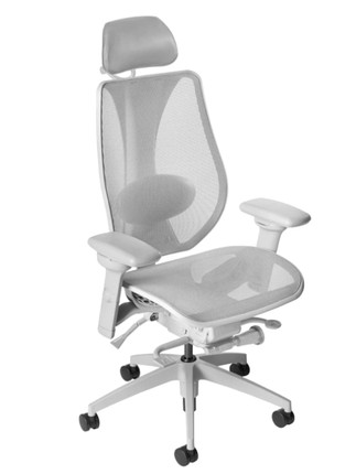 Grey All-Mesh Office Chair with Lumbar Support | OfficeChairsUSA