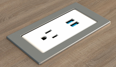 Dekko Ashley Uno: Desktop Bezel Power Module - AC & USB