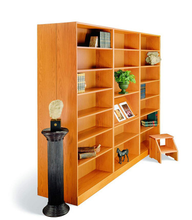 16 3/4-Inch Deep Wooden Bookcase - Oak, Walnut, or Birch