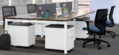 Modern 4-Person Office Workstation | OfficeChairsUSA
