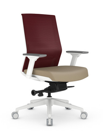 Zilo Grey Mesh White Frame Conference Task Chair | OfficeChairsUSA