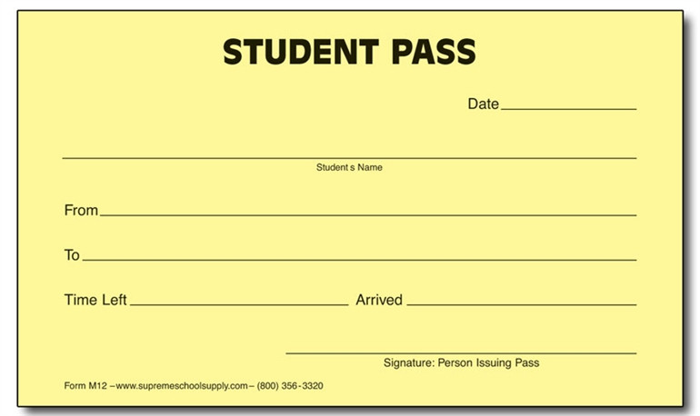 Student Pass, Yellow (M12) - Supreme School Supply