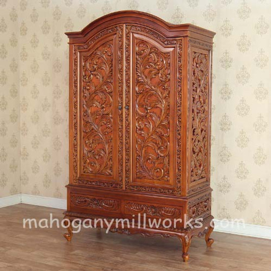 Large Mahogany Bedroom Wardrobe Spacious