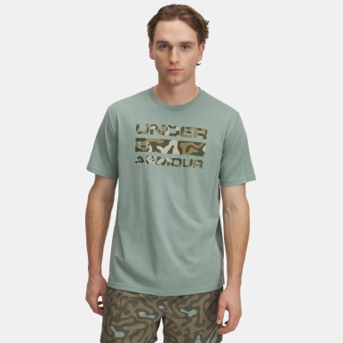UNDER ARMOUR Mens Stacked Logo Fill Silica Green/Marine OD Green T ...