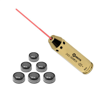 GRITR Red Laser Bore Sighter for Pistols/Rifles w/ Included Batteries ...