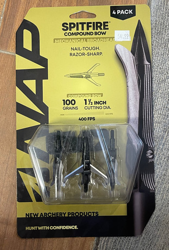 Spitfire Compound Bow Mechanical Broadheads - Larry's Outdoor Store