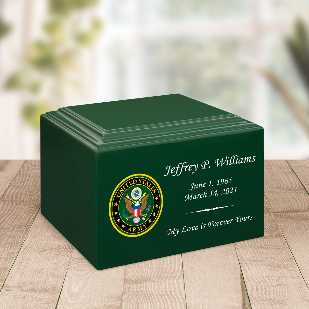 Army Color Emblem Cremation Urn