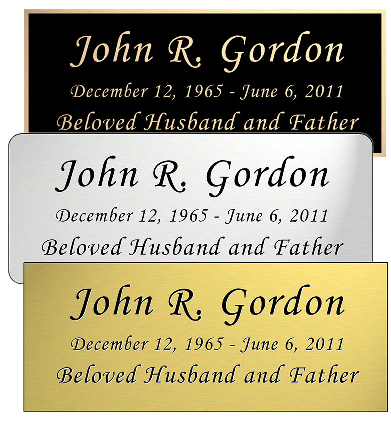 Engraved Nameplate - Choose Style, Color and Size