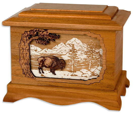 Bordeaux Mahogany Finish Wood Cremation Urn