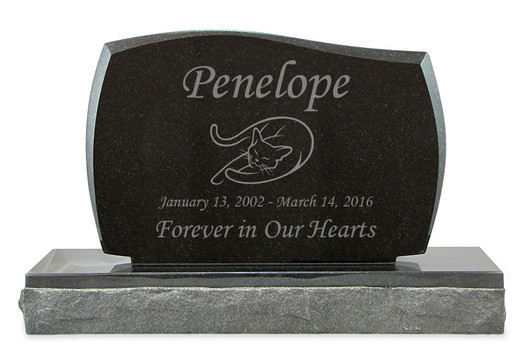 Upright Grave Markers Black Granite Laser-Engraved Memorial Headstones