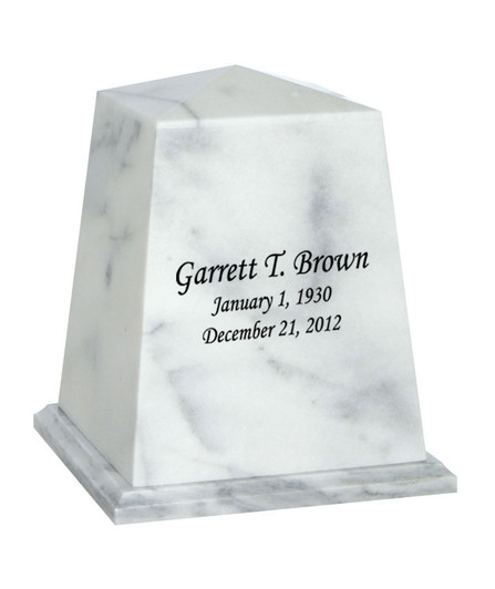 Companion White Marble Engravable Cremation Urn