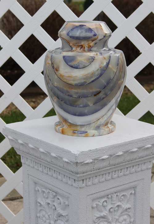 Carpel Blue Onyx Marble Mosaic Cremation Urn