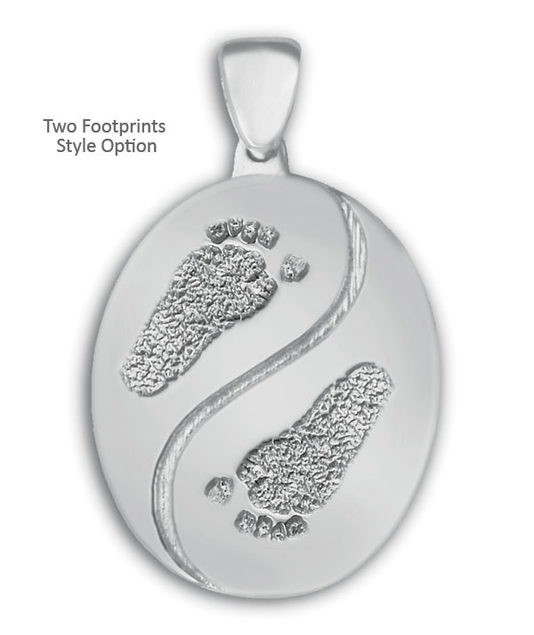 Yin Yang Thumbies 3D Fingerprint Sterling Silver Keepsake Grand Charm