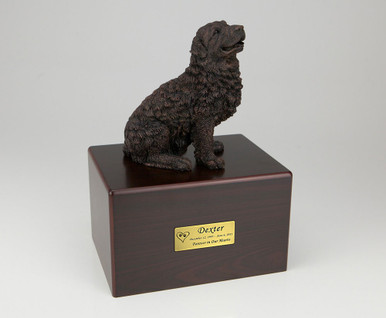 Bronze Newfoundland Dog Figurine -Simply Walnut- Pet Urn - 444