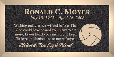 Soccer Ball - Cast Bronze Memorial Cemetery Marker
