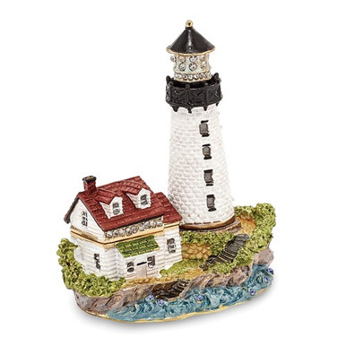 Bejeweled Lighthouse Keepsake Box